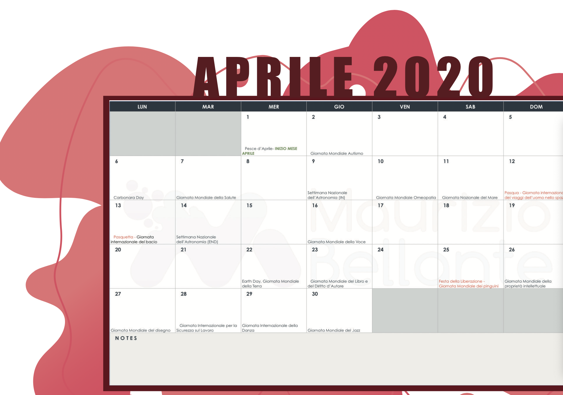 Calendario Social 2020